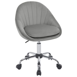 Woltu Homeoffice Stuhl, Bürostuhl ergonomisch, Drehstuhl mit Rollen, Schreibtischstuhl 150 kg belastbar, für Arbeitszimmer Schlafzimmer, Samt, Hellgrau, BS1