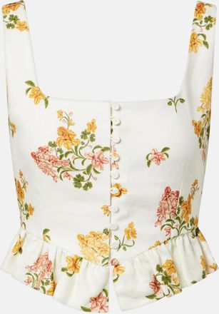 Agua Bendita Top Eslab&oacute;n Cordillera en lin &agrave; fleurs