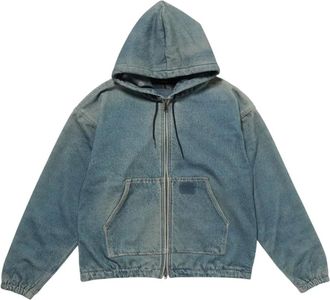 Beams Plus Homme, Vestes, Bleu, Taille: M Mock Print Sweat &agrave; capuche