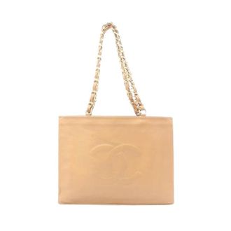 Chanel Pre-owned Deccoco Mark Lambskin Tote Bag - - Pre-owned - Damen - Beige - ONE SIZE