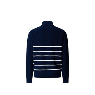 Fa&ccedil;onnable Pull &agrave; rayures col zip en coton