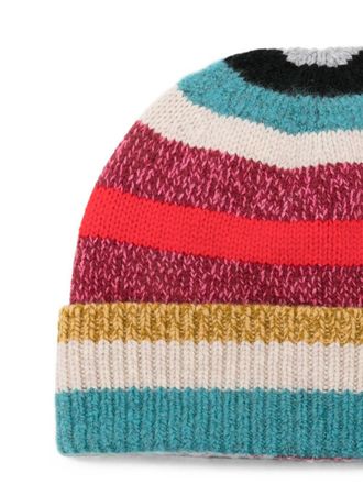 Paul Smith Multicolor Striped Winter Hat - Red