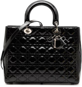 Dior Hobo Bags - Large Patent Cannage Lady Dior - Gr. unisize - in Schwarz - f&uuml;r Damen