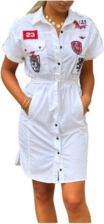 Aeronautica Femme, Robes, Blanc, Taille: 36 FR Robe Chemise