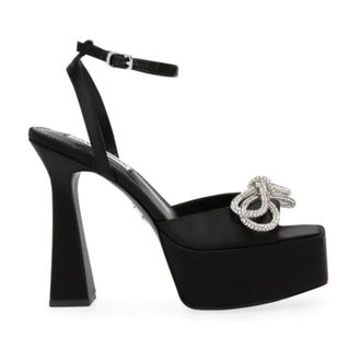 Steve Madden Schwarze Satin High Heel Sandalen - - Shoes - Damen - Schwarzk - 39 EU