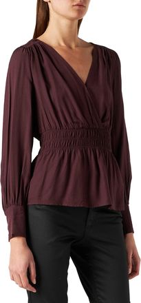 Esprit Damen 111EO1F305 Bluse, 600/BORDEAUX RED, 34