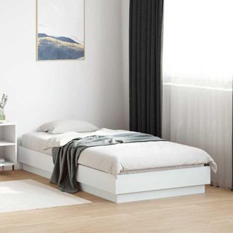 vidaXL Vidaxl - Cadre de lit blanc 90x190 cm - Bois ding&eacute;nierie - Lattes en contreplaqu&eacute; pour soutien optimal - Assemblage requis