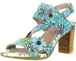 Laura Vita Laura Vita Facnnyo 02 Sandales Peeptoe, Bleu Bleu, 35 EU