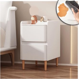 Generic Moderner Nachttisch Mit 2 Schubladen | Platzsparender Nachttisch Mit Filzgefüttertem Fach | Beistelltisch Mit Stahlbeinen for Schlafzimmer Oder Wohnzi