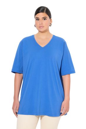 Ulla Popken Damen T-Shirt, V-Ausschnitt, Relaxed, Halbarm, Pflaumenblau, 58-60 EU