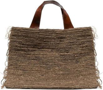 Ibeliv Onja Woven Fringed Tote Bag