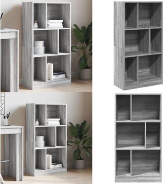 vidaXL Vidaxl - B&uuml;cherregal Grau Sonoma 57x28,5x107,5 cm Holzwerkstoff - Buche Regal - B&uuml;cherregal Grau - Wohnraumorganisation - Aufbewahrungsl&ouml;sung