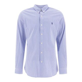 Polo Ralph Lauren Homme, Chemises, Bleu, Taille: S Chemise &agrave; Rayures Slim-Fit Popeline Bleue