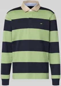 Fynch-Hatton Regular Fit Poloshirt mit Streifenmuster und Label-Stitching