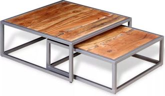 vidaXL Vidaxl - Ensemble de table basse 2 pi&egrave;ces Bois dacacia massif