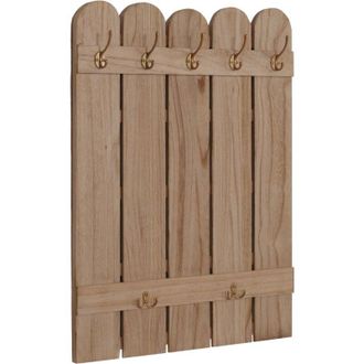 Hhg Wandgarderobe 981, Garderobe Garderobenpaneel, Paulownia 7 Haken 86x60cm natur