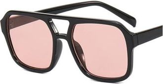 Generic Lunettes de soleil à monture carrée pour homme et femme - Pour sports de conduite - Petit cadre, rose, Medium