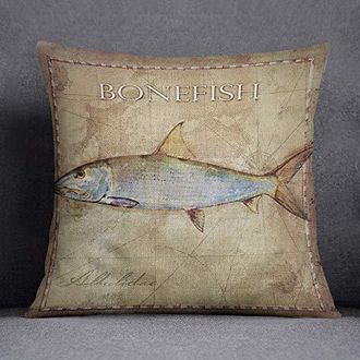 Bonamaison Le Jardin du Lin Kissenhüllen, Cotton, Mehrfarbig, 45x45