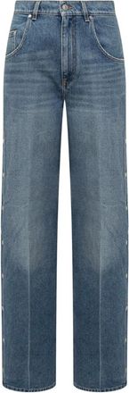 Stella McCartney Femme, Jeans, Bleu, Taille: W29 Pantalon Large en Denim &agrave; Boutons-Pression