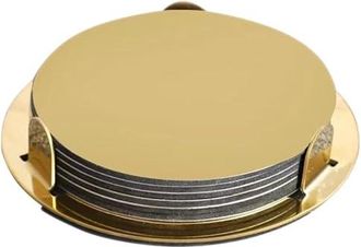 Aboofan sous-Verres Dor&eacute;s en Acier Inoxydable avec Support Ensemble De 6 Pi&egrave;ces Base Antid&eacute;rapante en Eva pour D&eacute;coration Table Bar Maison