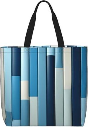 Generic Rayures Bleues Sac Cabas R&eacute;utilisable Sacs De Courses Imperm&eacute;able Sac A Main Femmes Pour Travail Universit&eacute; Gym