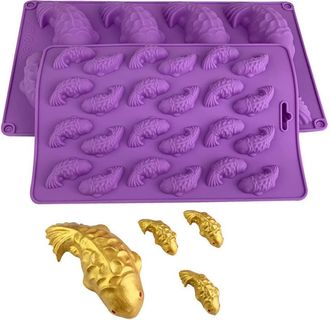 Generic 2Pcs Fisch Form Silikon Kuchen Form Schokolade Pudding Form Gelee Fondant Schokolade S&uuml;&szlig;igkeiten Form Backmatte Antihaft Wiederverwendbare Eisform Hau