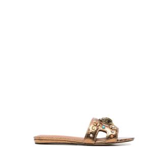 Kurt Geiger Femme, Chaussures, Brun, Taille: 37 EU Sandales &agrave; t&ecirc;te daigle et appliqu&eacute;s floraux