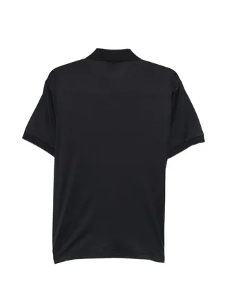 Emporio Armani Logo-Embroidered Polo Shirt - Black