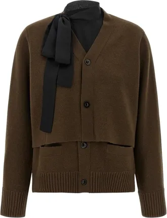 sacai Femme, Pulls, Brun, Taille: 40 FR Cardigan en maille