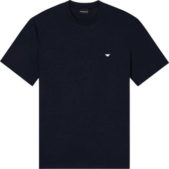 Emporio Armani Regular Fit Logo T-Shirt - - Tops - Herren - Blau - XS
