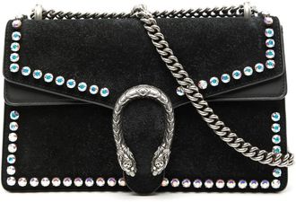 Gucci Hobo Bags - Small Suede Crystal Embellished Dionysus Shoulder - Gr. unisize - in Schwarz - f&uuml;r Damen