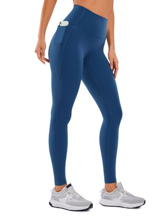 CRZ YOGA Butterluxe Damen High Waist Sport Leggings Blickdicht Soft Yoga Hosen Gym Workout Leggins mit Taschen - 71cm FRANZÖSISCHE Marine 42