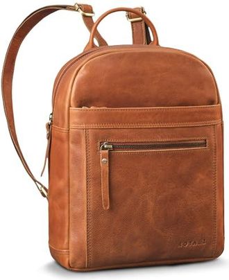 Royalz city sac &agrave; dos dames petit cuir sac &agrave; dos Delaware moderne vintage sac &agrave; dos femmes cuir v&eacute;ritable convient pour DIN A5 documents 10 pouces tablette, 