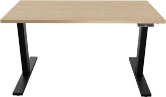 Bisley H&ouml;henverstellbarer Schreibtisch E-WonderTech, EWT1608014, Platte 014 ahorn, Gestell 333 schwarz, H 630-1280 x B 1600 x T 800