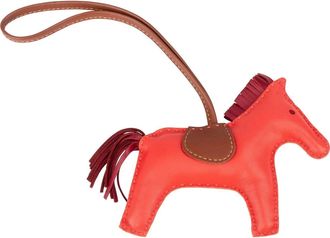 Herm&egrave;s Halskette - Hermes Tricolor Leather Rodeo MM Pendant - Gr. unisize - in Rot - f&uuml;r Damen