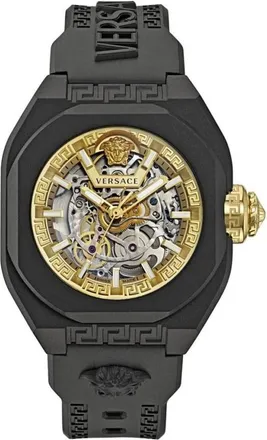 Versace Homme, Accessoires, Noir, Taille: ONE Size Montre bracelet synth&eacute;tique au design &eacute;l&eacute;gant