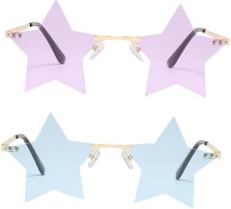 Hemobllo 2 paires Soleil sans Monture Étoile à Branches pour Fête Légères et Décoratives Festival Unisexe