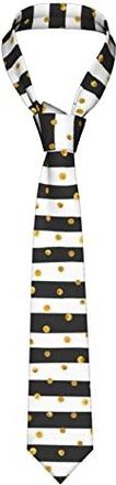 Generic Cravates Homme Points Dor&eacute;s Rayures Noires Fine Cravates &Eacute;troit Cravate DAffaires Pour Affaires Travail Accessoires
