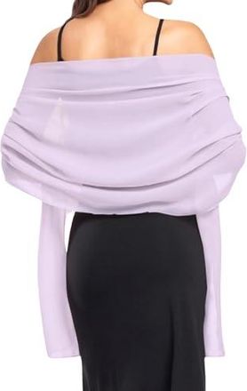 Generic &Eacute;charpe de robe de soir&eacute;e, &eacute;charpe en mousseline de soie pour femme, &eacute;charpe de mariage, &eacute;charpe formelle, &eacute;charpe de demoiselle dhonneur, &eacute;charpe dou