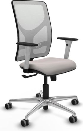 Piqueras y Crespo Wei&szlig;er PC-Stuhl mit wei&szlig;en und schwarzen Armlehnen, h&ouml;henverstellbare Lendenwirbelst&uuml;tze, ausgestattet mit Sincro 3 Positionen und Schneideschaum, Wei