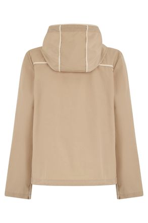 Moncler Womens Hooded Jacket Sarracenia Beige Cotton Trench & Raincoats