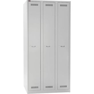 Bisley Bisley LIGHT Garderobenschrank 3 Abteile 300, Metall, 245 Lichtgrau, 50 x 90 x 185 cm