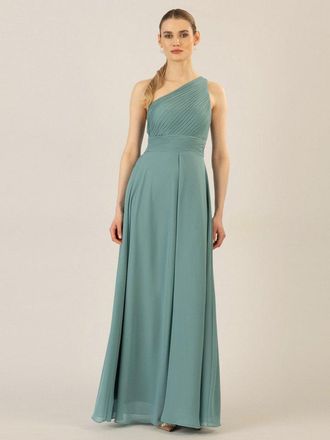 Apart Abendkleid mit Plissee- Drapierung vorne und Smoke- Einsatz hinten