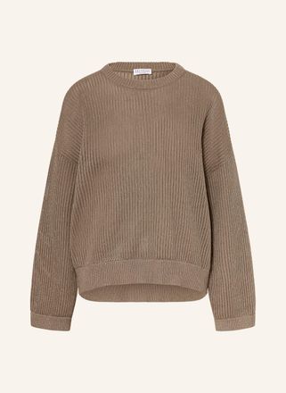 Brunello Cucinelli Brunello Cucinelli Pullover Mit Glitzergarn braun