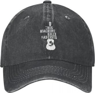 Generic Casquette &laquo; Cette Machine Tue Les fascistes &raquo; de Baseball Guitare Style Artistique Basse D&eacute;lav&eacute;e Denim d&eacute;lav&eacute; Id&eacute;ale pour la Course &agrave; Pied Le Golf Loi