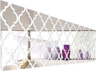 FlexiStyle Dekorativer Spiegel moroccan clover, modernes Design Dekoration, 3mm Acryl-Spiegel aus der EU, Wohnzimmer, Schlafzimmer, Flur, unzerbrechlich, DIY-Hei
