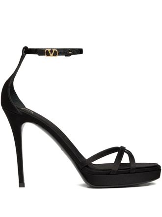 Valentino Garavani sandales plateforme 120 mm Eveninglam en satin - Noir