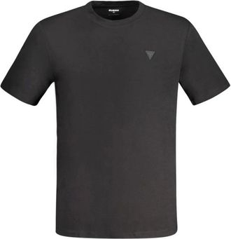 Guess Homme, Tops, Noir, Taille: 2XL T-shirt noir en coton &agrave; col rond