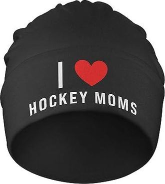 Generic Femme Homme Bonnet &Agrave; Revers Jadore Les Mamans Hockeyeuses Bonnets De Ski Chaud Bonnet dhiver Classique Hiver Chapeaux pour Quotidien Course Cyclisme