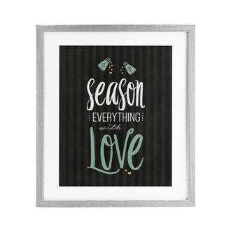 Stupell Industries Kunstdruck Season With Love, gerahmt, unter Glas, Design von Lettered and Lined, 40,6 x 33 cm, Schwarz und Grün